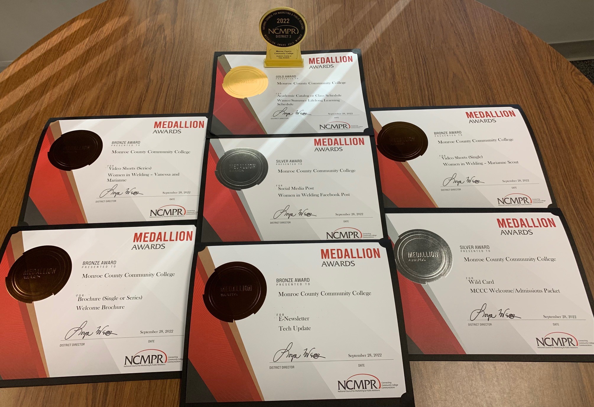 MCCC WINS 7 MEDALLION AWARDS FOR OUTSTANDING ACHIEVEMENT IN COMMUNITY ...